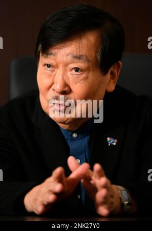 Japanese Egyptologist Sakuji Yoshimura speaks during an interview in ...