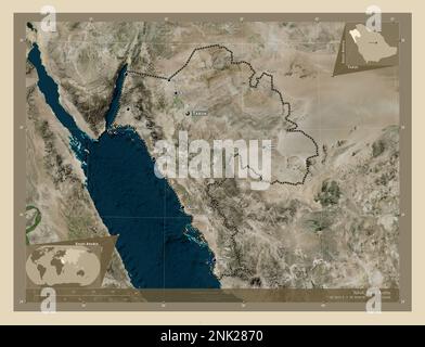 Tabuk, region of Saudi Arabia. High resolution satellite map Stock ...