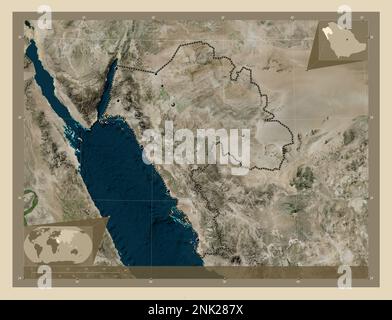 Tabuk, region of Saudi Arabia. High resolution satellite map. Locations ...