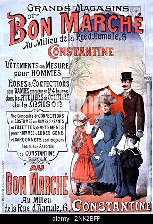 Victorian Advertising Illustration poster for Men and Women's clothing ...