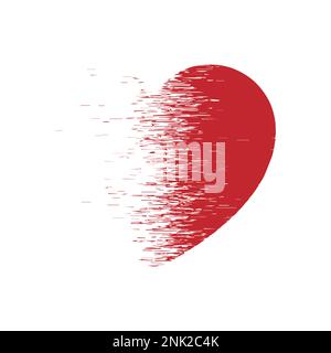 Exploding heart with grain texture. EPS 10, Editable, Vector ...