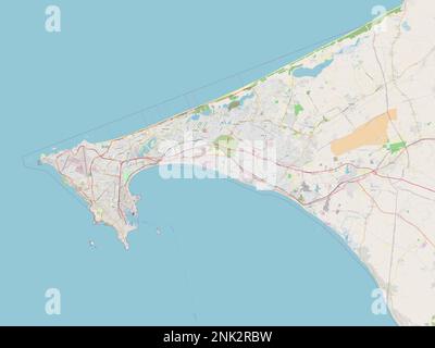 Dakar, region of Senegal. Open Street Map. Locations and names of major ...