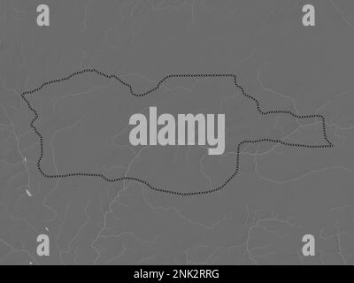 Diourbel, region of Senegal. Bilevel elevation map with lakes and ...