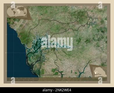 Fatick, region of Senegal. High resolution satellite map Stock Photo ...
