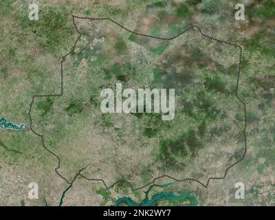 Kaffrine, region of Senegal. High resolution satellite map. Corner ...