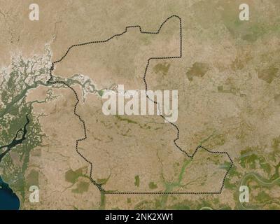 Kaolack, region of Senegal. Low resolution satellite map. Corner ...