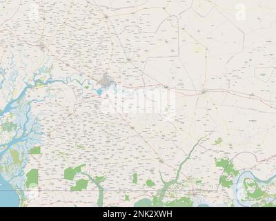 Kaolack, region of Senegal. Open Street Map. Locations and names of ...