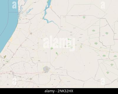 Louga, region of Senegal. Open Street Map. Corner auxiliary location ...