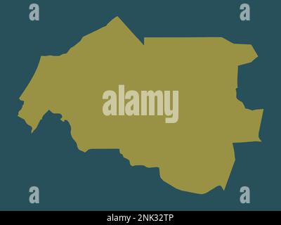 Louga, region of Senegal. Solid color shape. Locations and names of ...