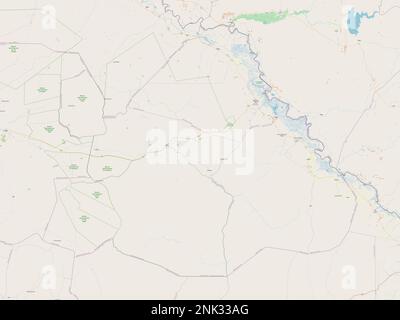 Matam, region of Senegal. Open Street Map. Locations of major cities of ...