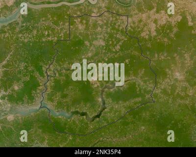 Sedhiou, region of Senegal. Low resolution satellite map. Locations of ...