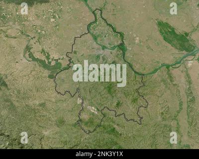 Grad Beograd, city of Serbia. Low resolution satellite map. Locations ...