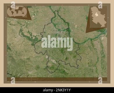 Grad Beograd, city of Serbia. Low resolution satellite map Stock Photo ...