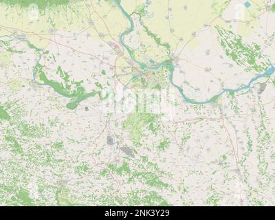 Grad Beograd, city of Serbia. Open Street Map. Locations and names of ...