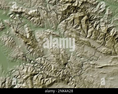 Pirotski, district of Serbia. Colored elevation map with lakes and ...