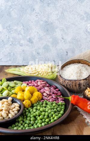 grains used in the elaboration of the fanesca. Traditional food from ...