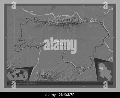 Sremski, district of Serbia. Bilevel elevation map with lakes and ...