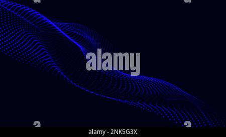 Abstract technology wave. Looping animated background made with trapcode form. Abstract digital ...