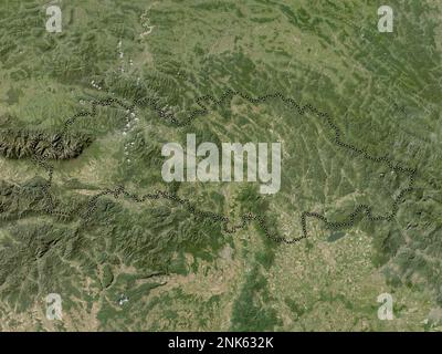 Presovsky, region of Slovakia. Low resolution satellite map. Locations ...