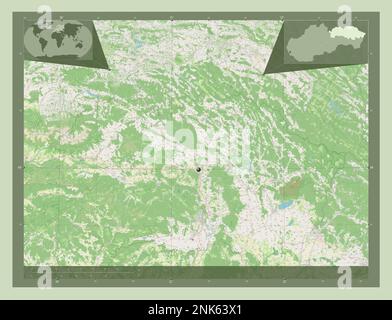 Presovsky, region of Slovakia. Open Street Map Stock Photo - Alamy