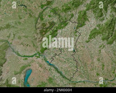 Trnavsky, region of Slovakia. High resolution satellite map. Locations ...