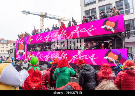 Osnabrueck, Germany - February 19, 2023: people celebrate the carnival ...