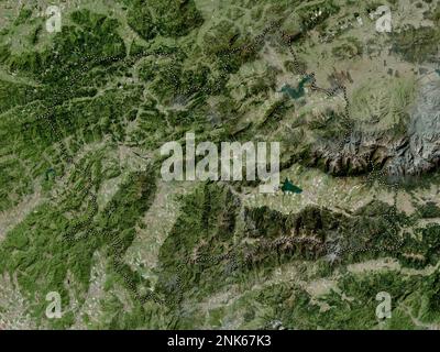 Zilinsky, region of Slovakia. High resolution satellite map. Locations ...