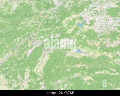Zilinsky, region of Slovakia. Open Street Map. Locations of major ...