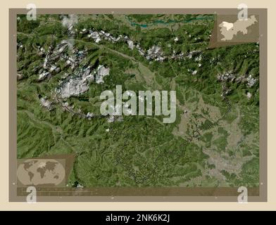 Gorenjska, statistical region of Slovenia. High resolution satellite ...