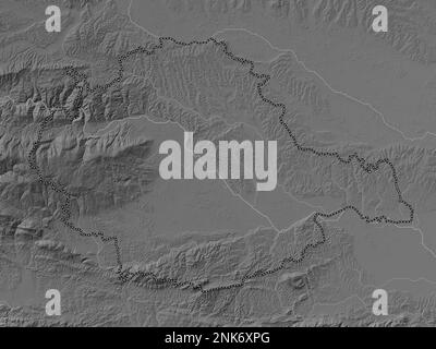 Podravska, statistical region of Slovenia. Grayscale elevation map with ...