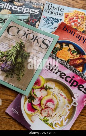 Still life of cooking magazines, USA Stock Photo - Alamy