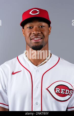 Cincinnati Reds center fielder Will Benson (30) takes batting practice ...