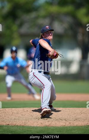 Minnesota Twins pitcher Jordan Carr (18) during a MiLB Spring Training ...