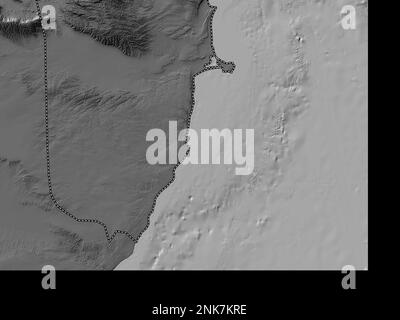 Bari, region of Somalia. Elevation map colored in wiki style with lakes ...