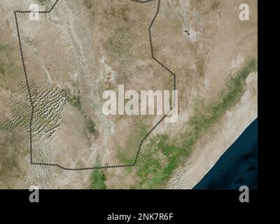 Hiiraan, region of Somalia. High resolution satellite map. Locations of ...