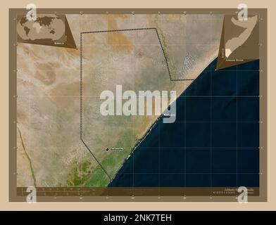 Jubbada Hoose, region of Somalia. Low resolution satellite map ...