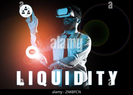 Text sign showing Liquid Assets. Conceptual photo Cash and Bank ...