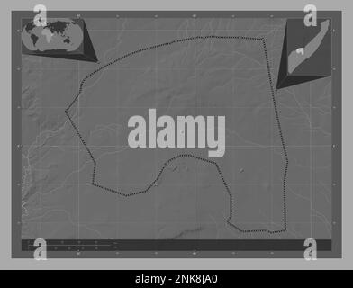 Bakool, region of Somalia Mainland. Bilevel elevation map with lakes ...