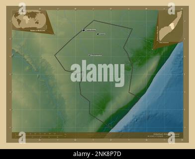 Galgaduud, region of Somalia Mainland. Elevation map colored in wiki ...