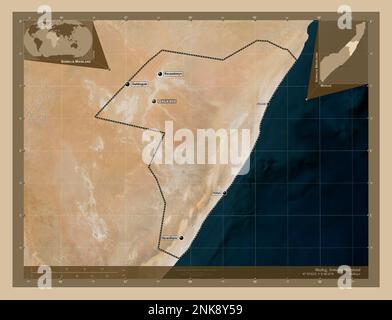 Mudug, region of Somalia Mainland. Low resolution satellite map ...