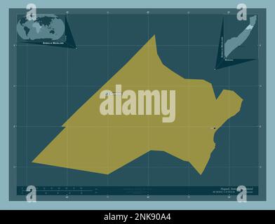 Shape of Nugaal, region of Somalia, with its capital isolated on solid ...