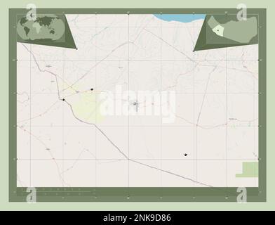 Maroodi Jeex, region of Somaliland. Open Street Map. Corner auxiliary ...