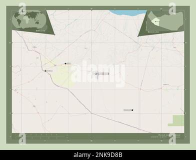 Maroodi Jeex, region of Somaliland. Open Street Map. Locations of major ...