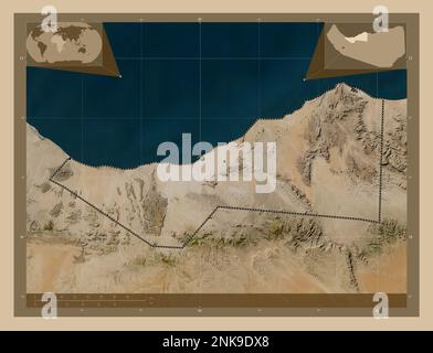 Sahil, region of Somaliland. Low resolution satellite map Stock Photo ...