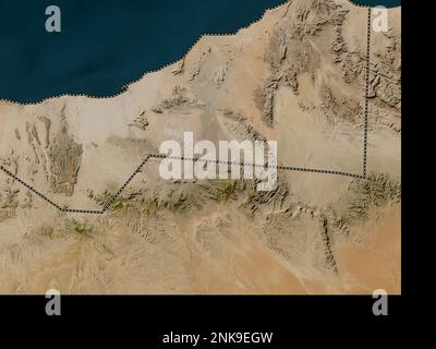 Sahil, region of Somaliland. Low resolution satellite map. Locations of ...