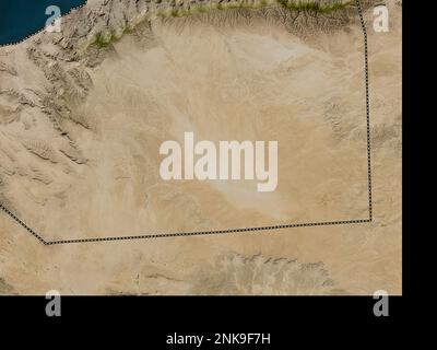 Sanaag, region of Somaliland. Low resolution satellite map. Corner ...