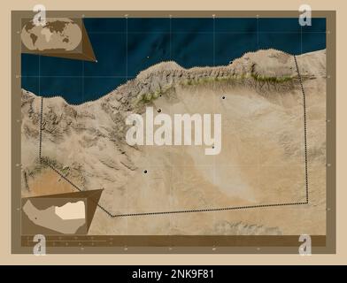 Sanaag, region of Somaliland. Low resolution satellite map Stock Photo ...