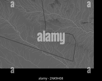 Togdheer, region of Somaliland. Grayscale elevation map with lakes and ...