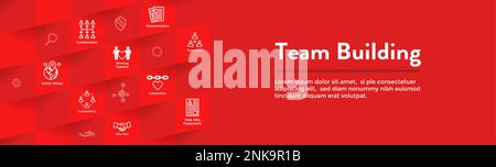 Teambuilding, Teamwork, and Connectivity Icon Set with Stick Figures ...