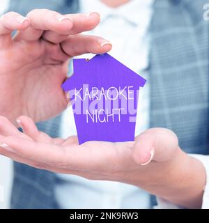 Text sign showing Karaoke Night, Business concept Entertainment singing ...